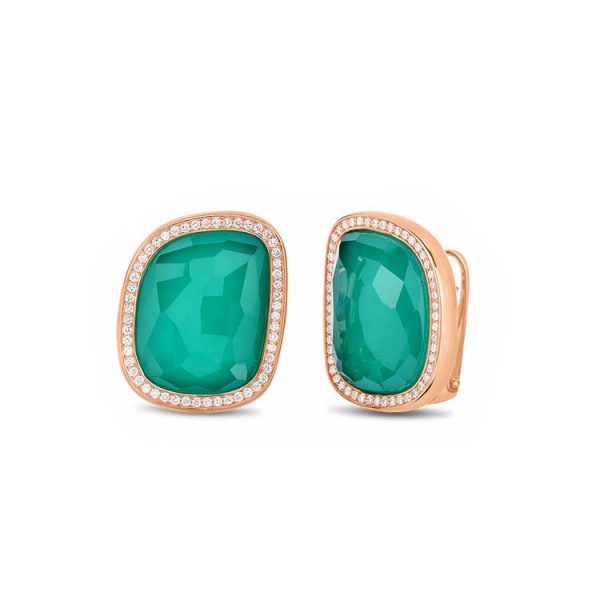 Roberto Coin Black Amphibole Jade Earrings with Diamonds & Agate ...