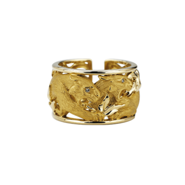 Magerit Puma Yellow Ring with Diamonds - Michalis Diamond Gallery